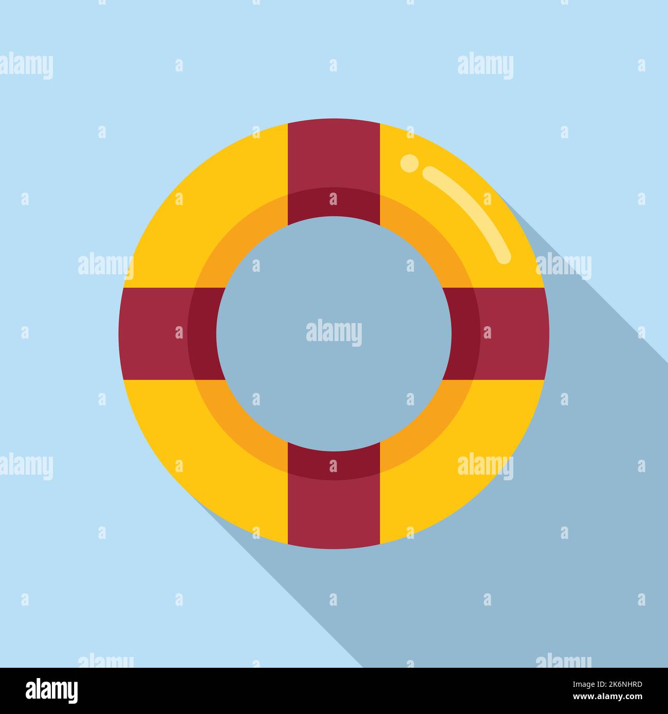 Pool inflatable ring icon flat vector. Water construction. Summer swim ...