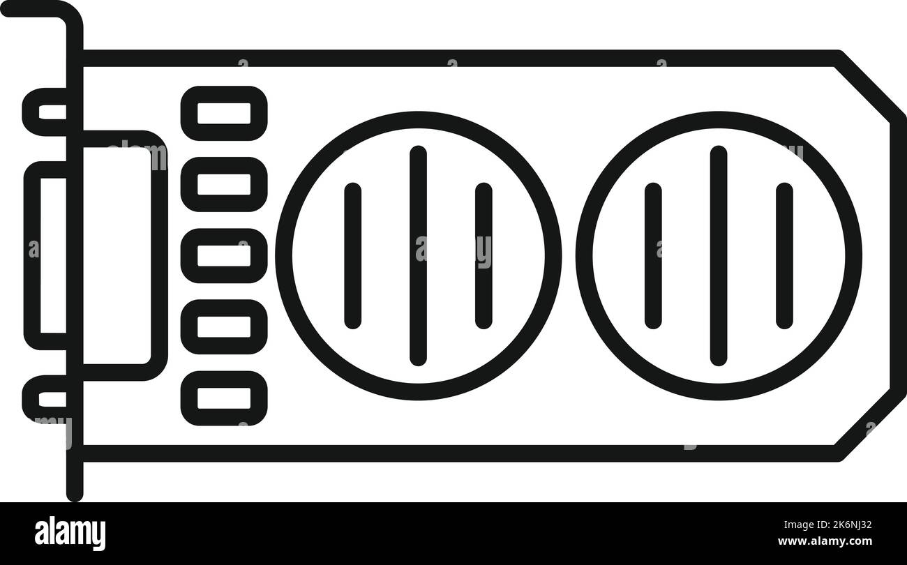Gpu icon outline vector. Computer card. Chip cpu Stock Vector Image ...