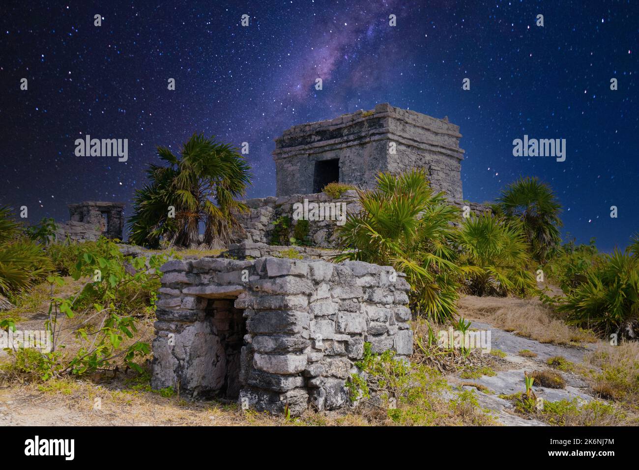 Structure 45, offertories on the hill near the beach, Mayan Ruins in ...