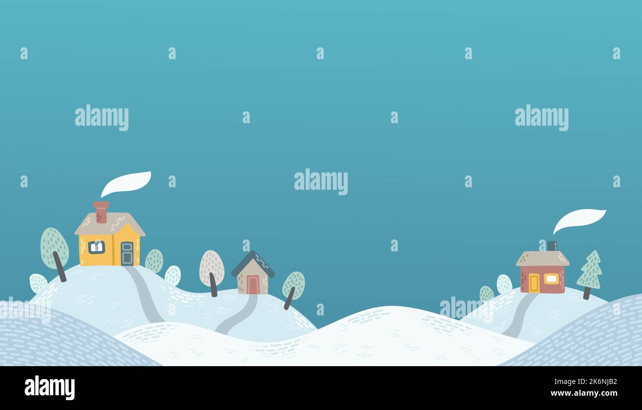 Winter vector background simple blue flat design Stock Vector Image ...