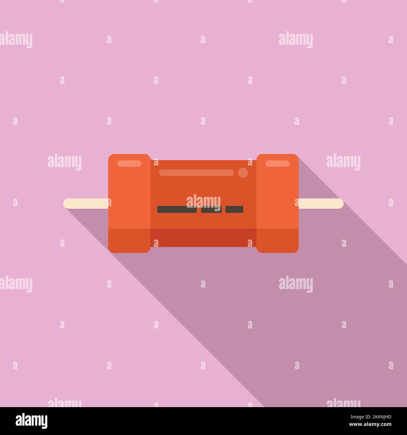 Electrical resistor icon flat vector. Electric circuit. Chip component ...