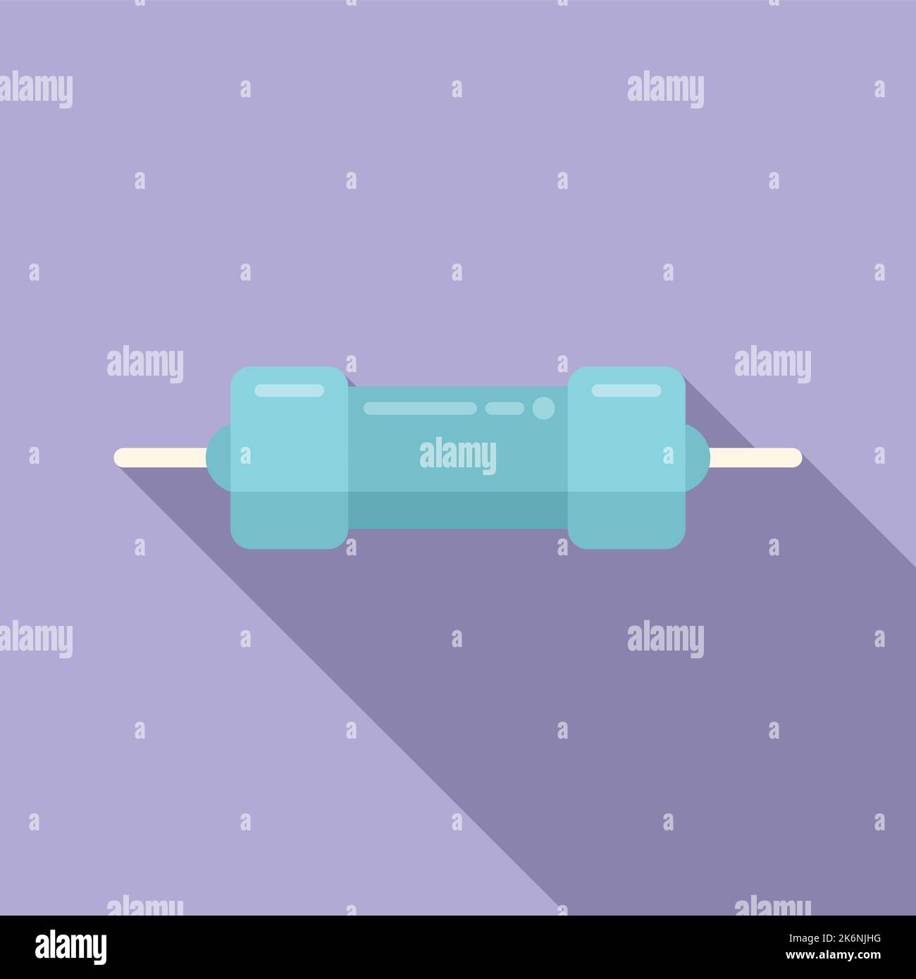 Electric resistor icon flat vector. Capacitor chip. Central component ...