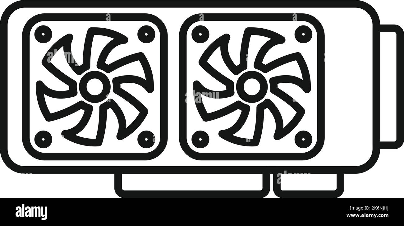 Gpu Card Cooler Icon Outline Vector Cpu Chip Hardware Display Stock Vector Image And Art Alamy