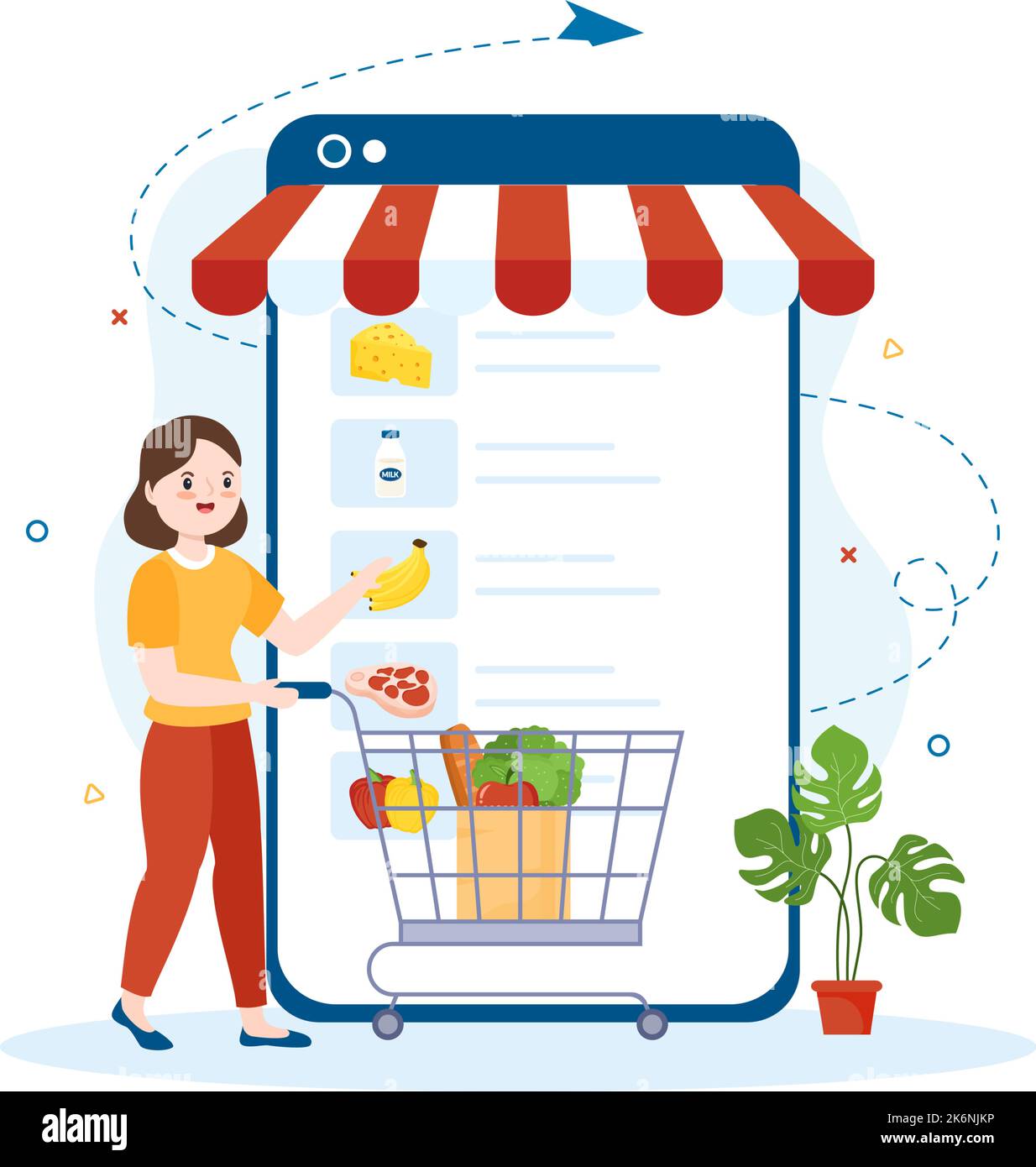 Online Grocery Store or Supermarket to Order Daily Necessities or Food ...
