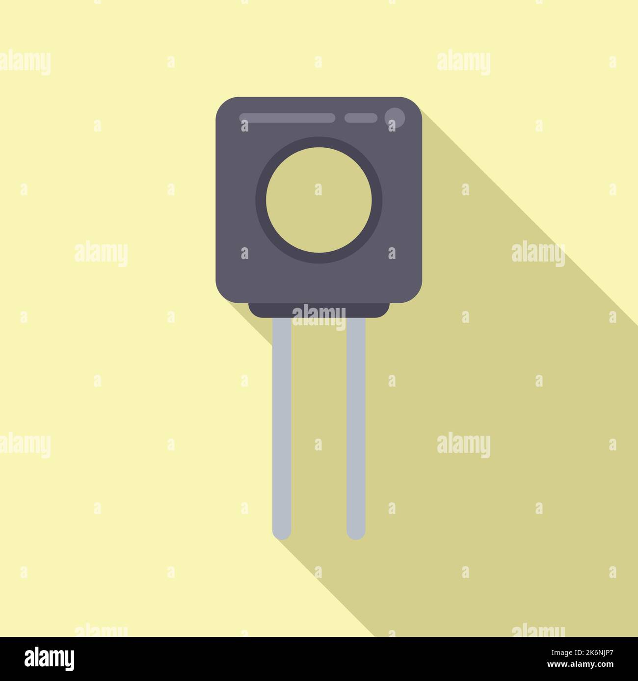 Technology resistor icon flat vector. Electric circuit. Computer energy ...