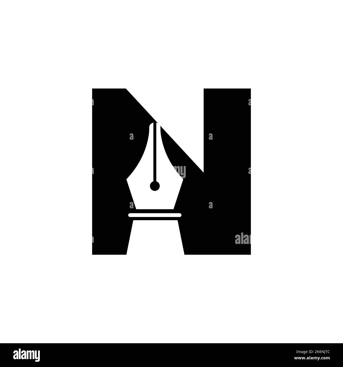 Initial Letter N Pen Nib Icon For Education Logo and Law Symbol Vector ...