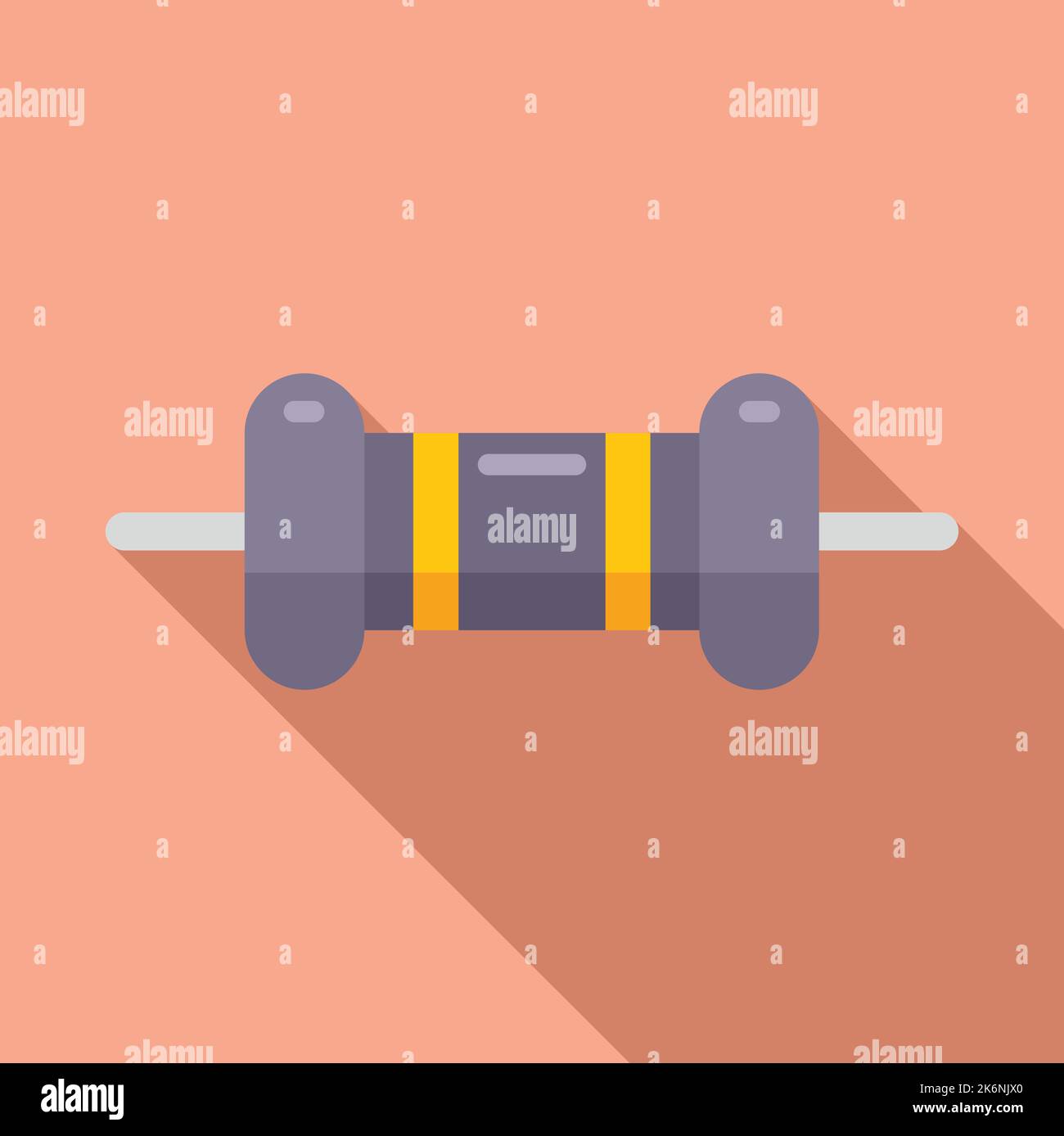 Resistor component icon flat vector. Electrical circuit. Energy board ...