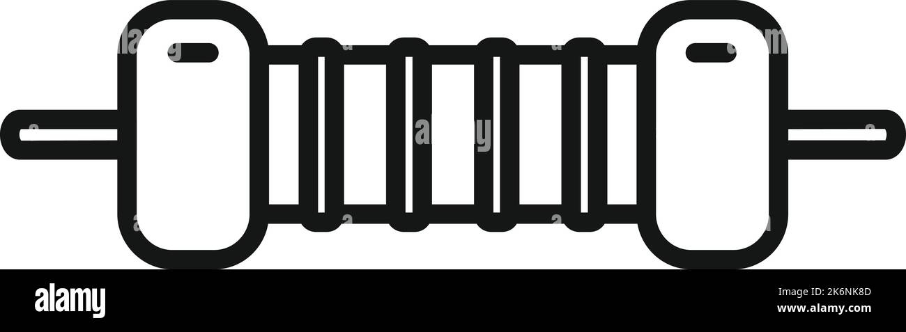 Circuit resistor icon outline vector. Chip capacitor. Energy board ...