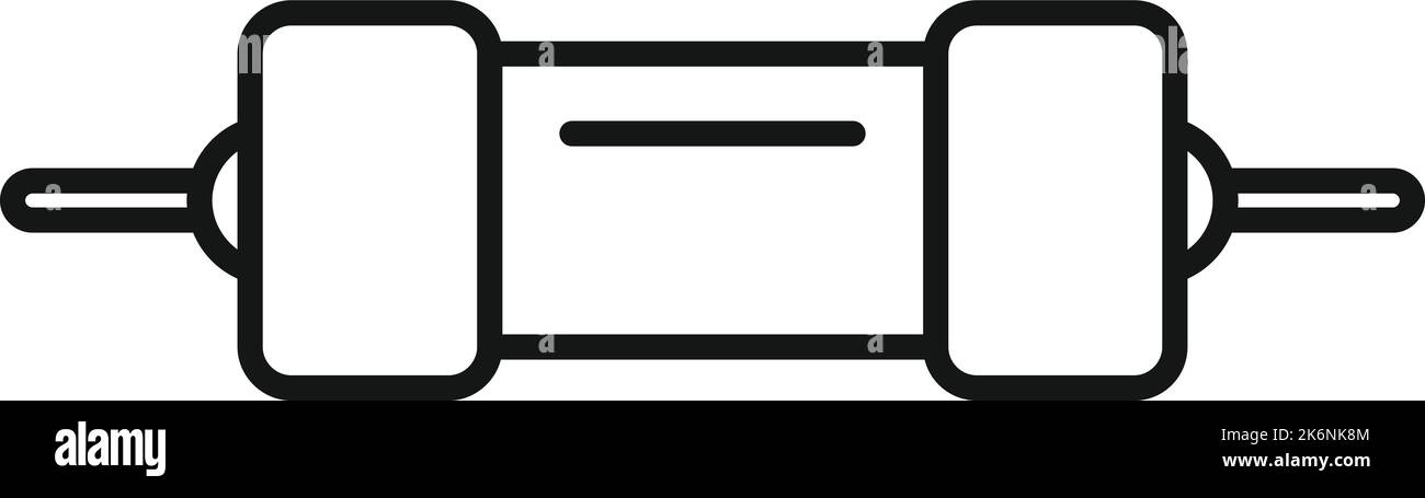 Electric resistor icon outline vector. Capacitor chip. Central ...