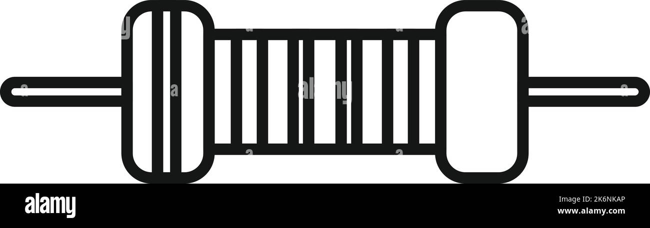 Power resistor icon outline vector. Electric circuit. Capacitor chip ...