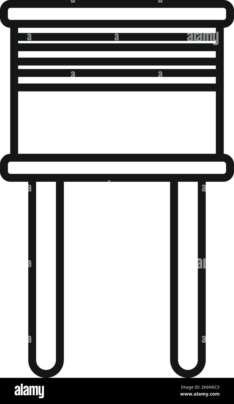Industry resistor icon outline vector. Circuit resistance. Capacitor ...