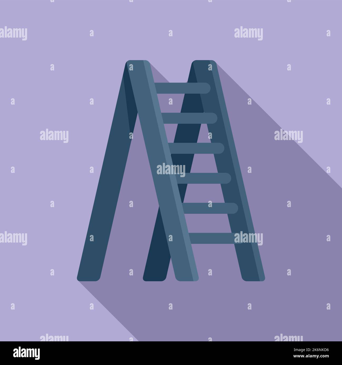 Step ladder icon flat vector. Metal up. Safety staircase Stock Vector ...