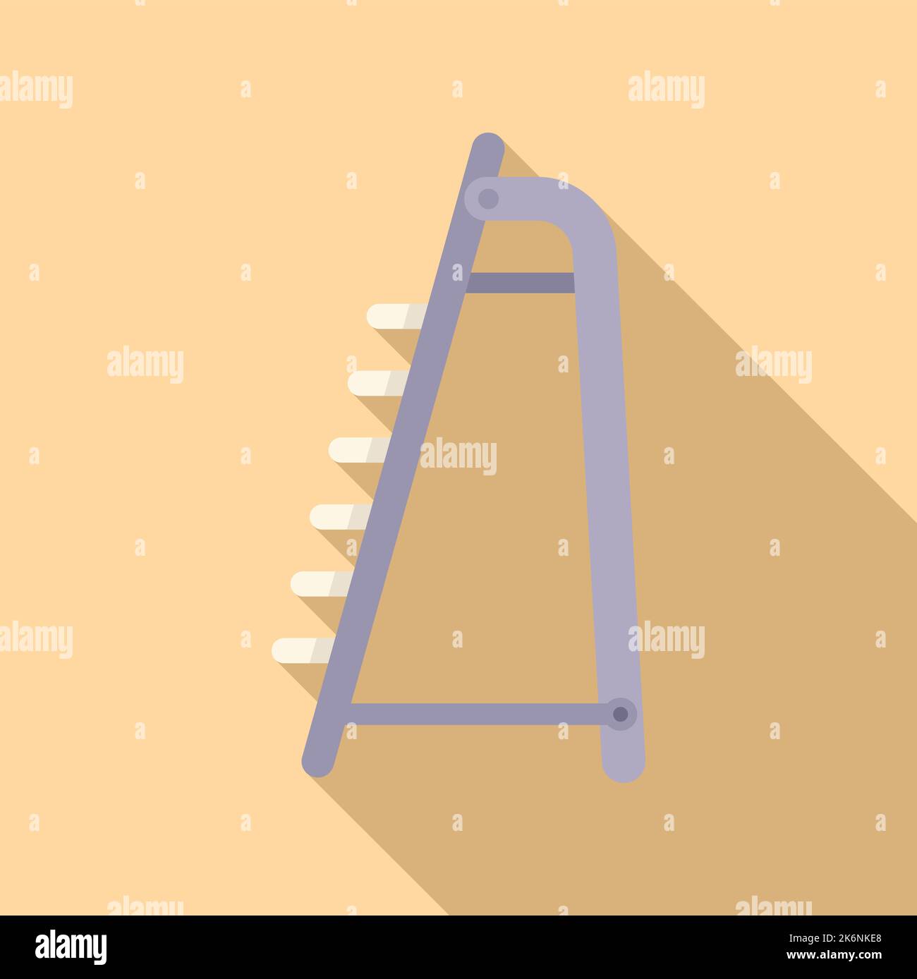 Metal ladder icon flat vector. Step construction. Safety staircase ...