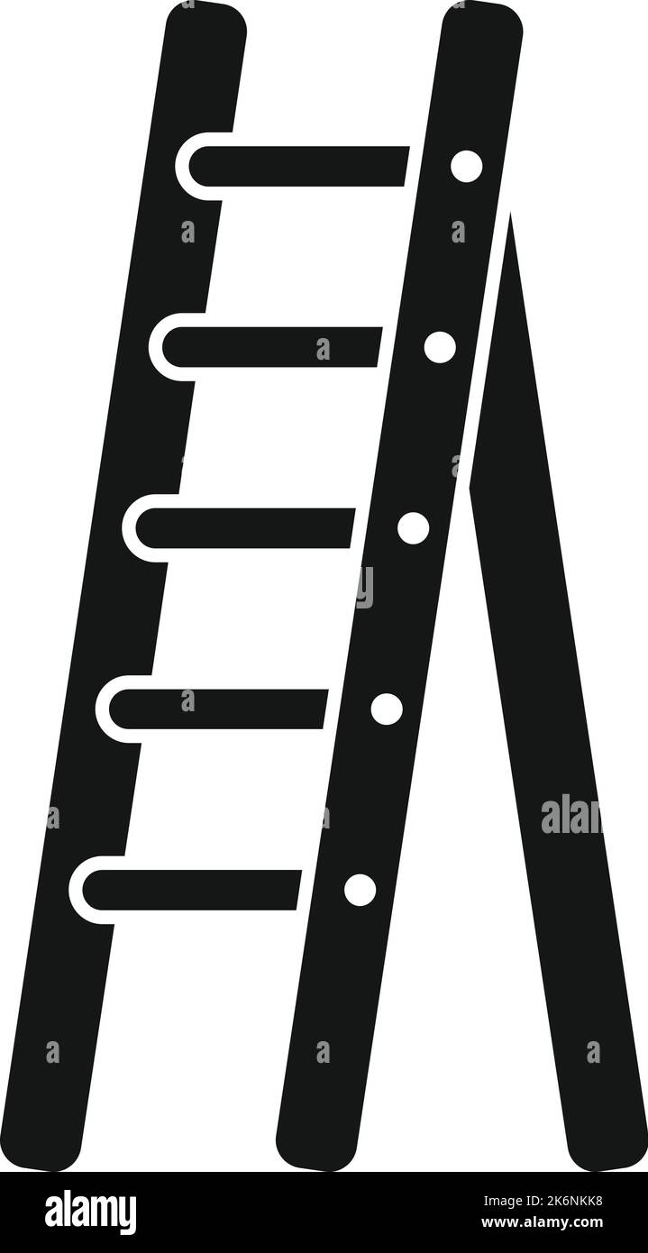 Rung ladder icon simple vector. Wood construction. Stair metal Stock ...