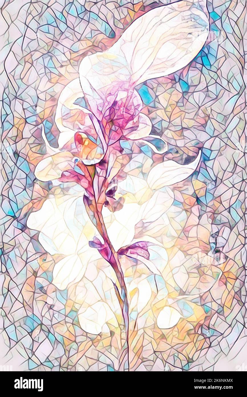 Background with beautiful watercolor orchid. Flower background Stock ...