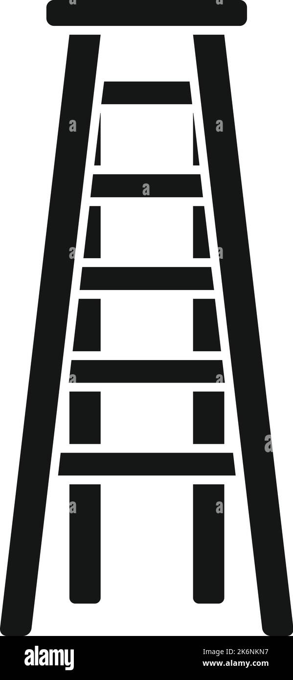 Wood ladder icon simple vector. Construction stair. Safety stand Stock ...