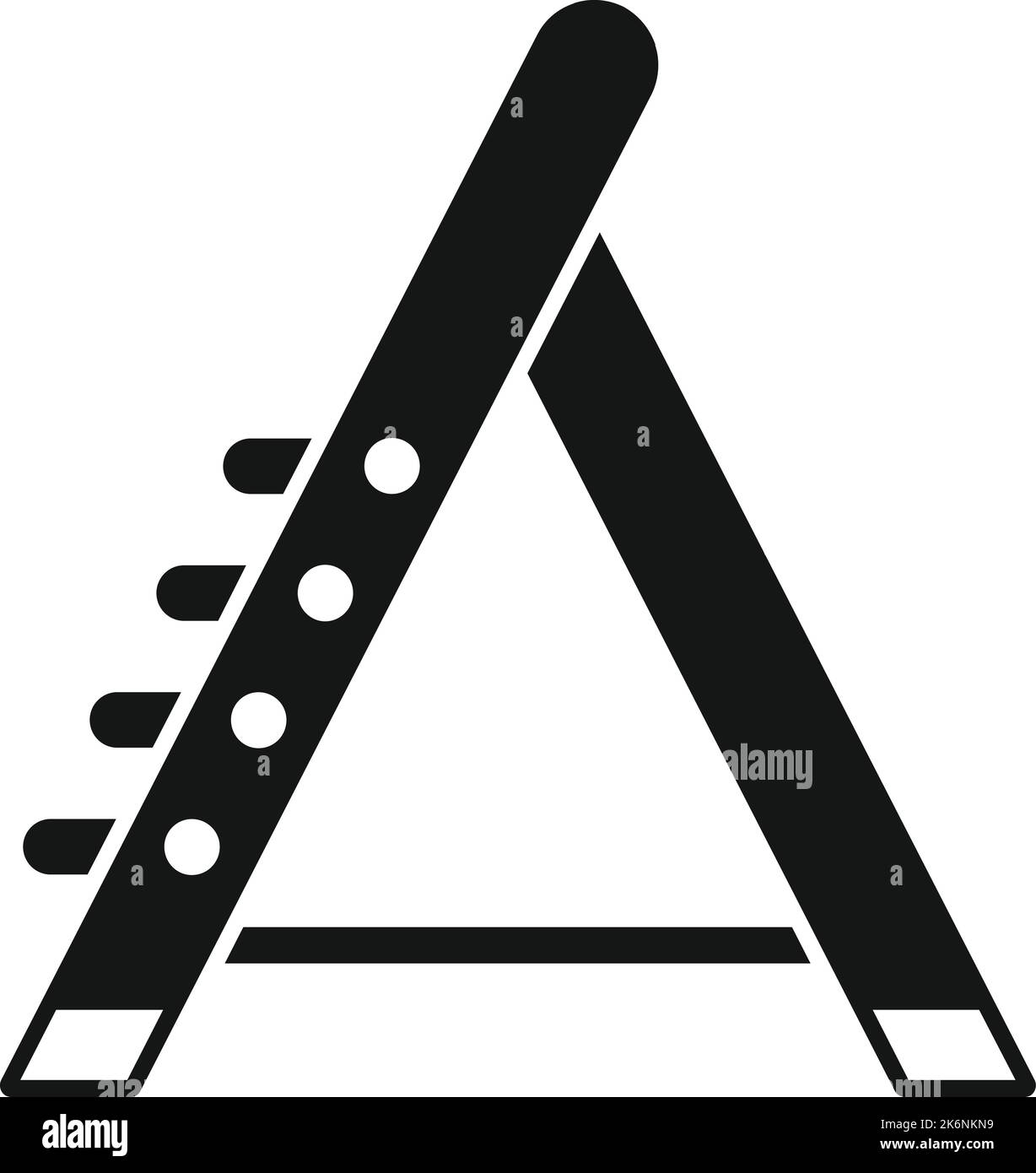Portable ladder icon simple vector. Wood step. Shadow metal Stock ...