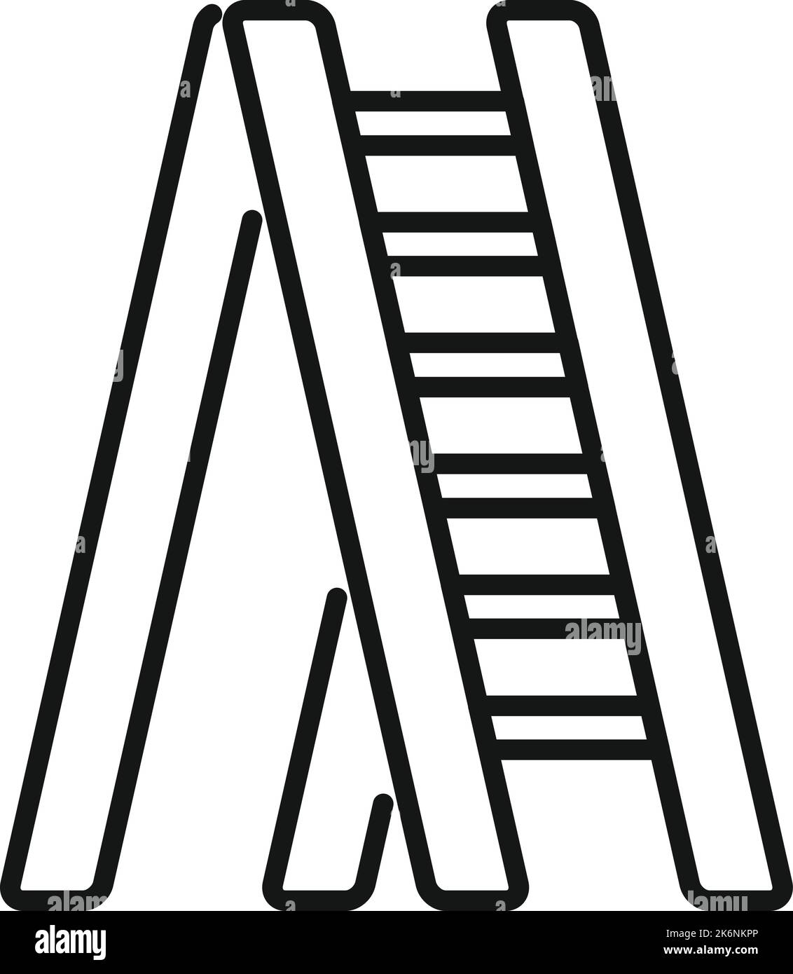 Step ladder icon outline vector. Metal up. Safety staircase Stock ...