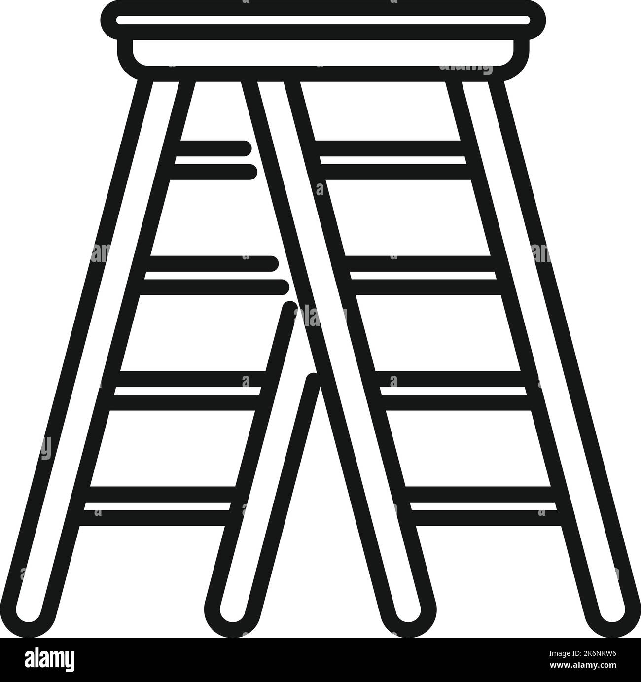 Construction ladder icon outline vector. Wooden step. Metal stair Stock ...