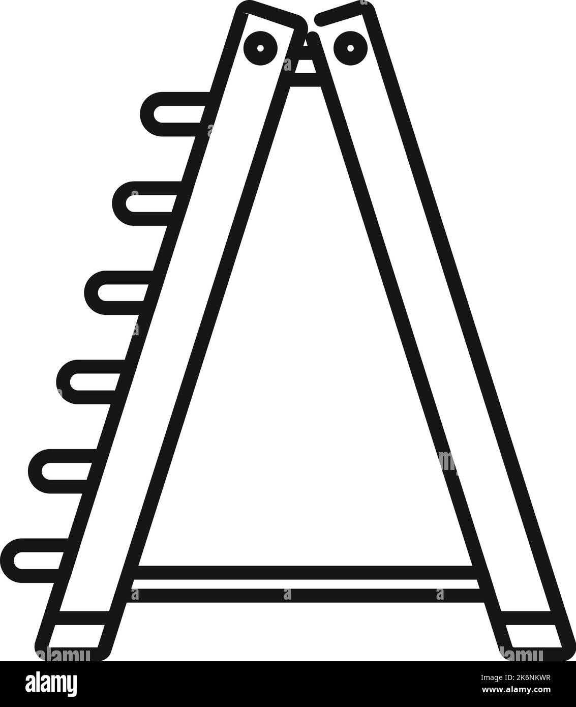 Up ladder icon outline vector. Step construction. Metal safety Stock ...
