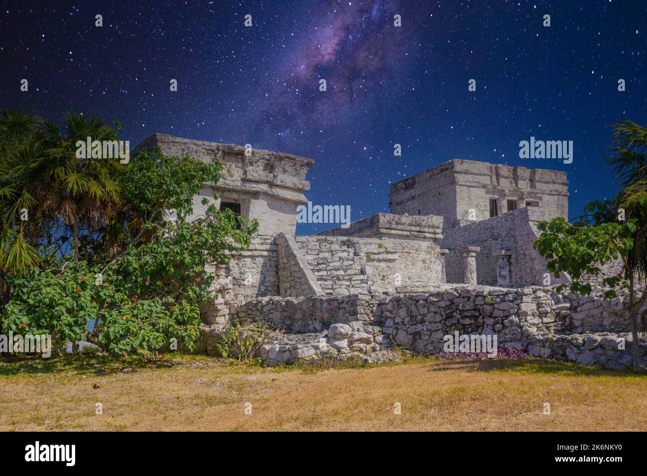 The castle, Mayan Ruins in Tulum, Riviera Maya, Yucatan, Caribbean Sea ...