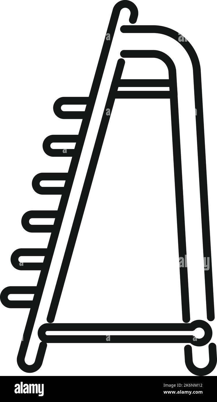 Metal ladder icon outline vector. Step construction. Safety staircase ...