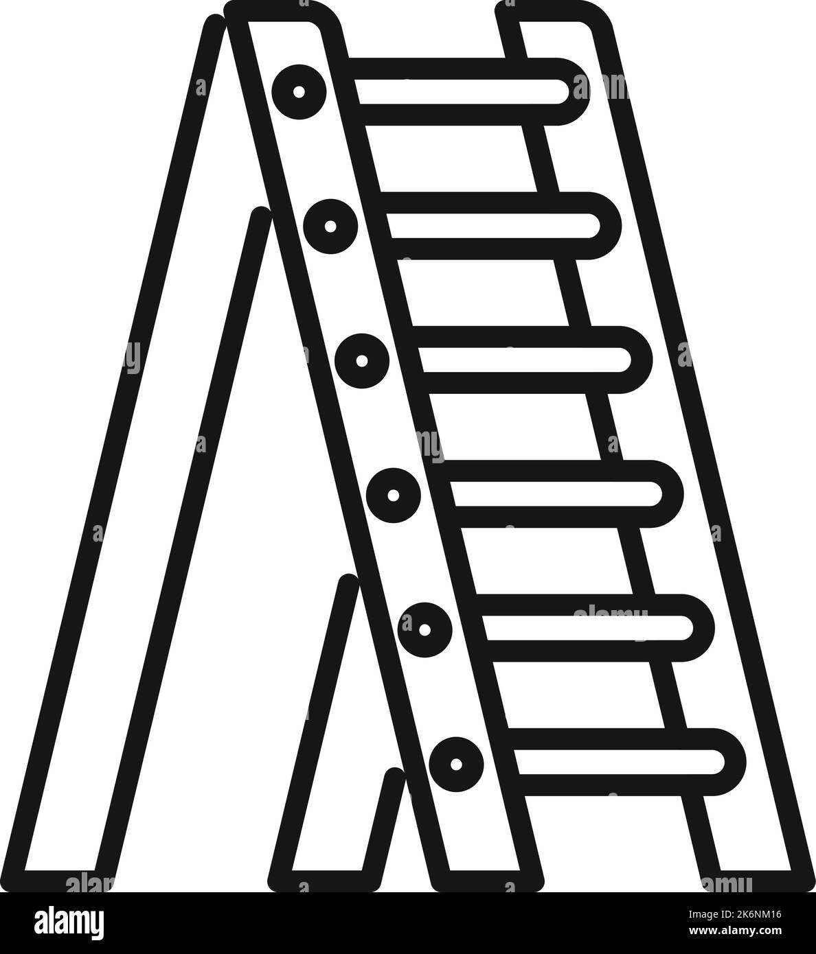 Old ladder icon outline vector. Wood safety. Portable tool Stock Vector ...