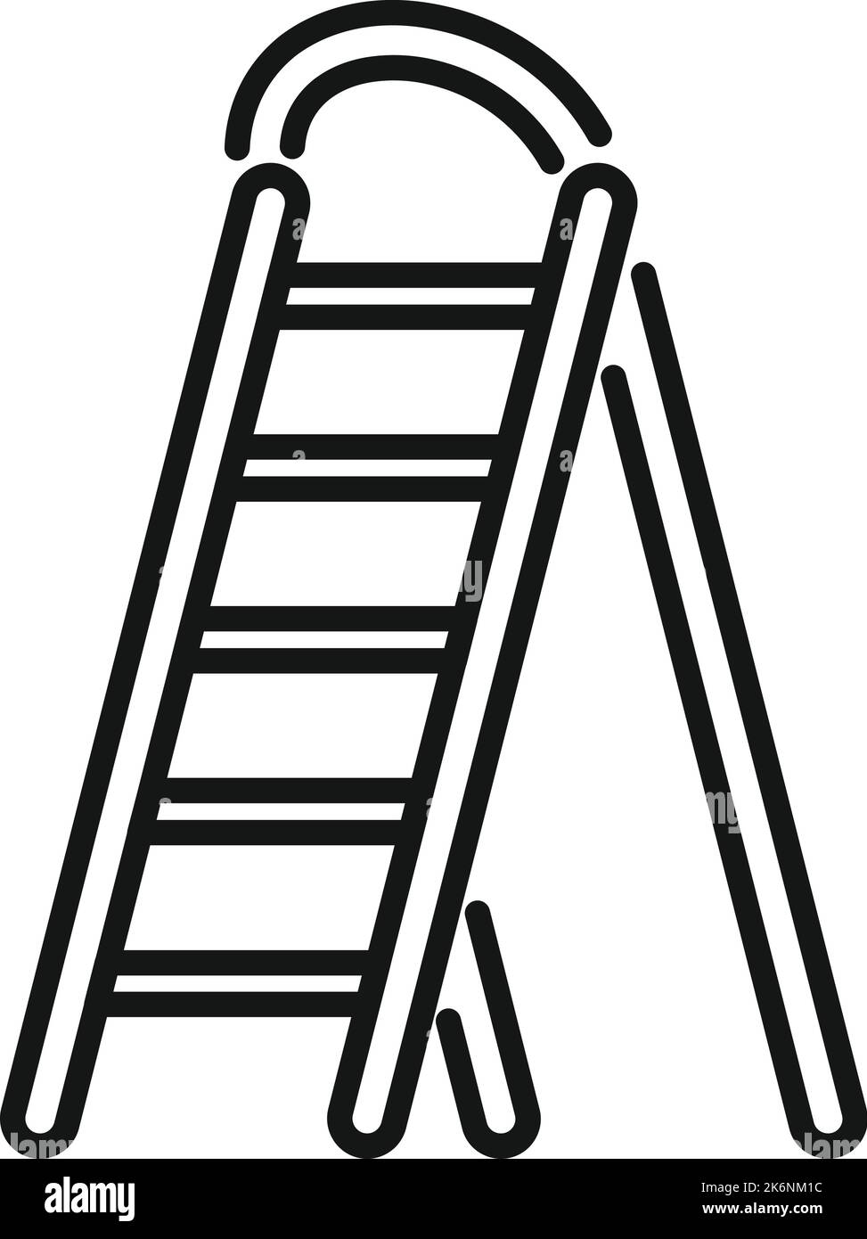 Aluminium ladder icon outline vector. Wood construction. Portable ...