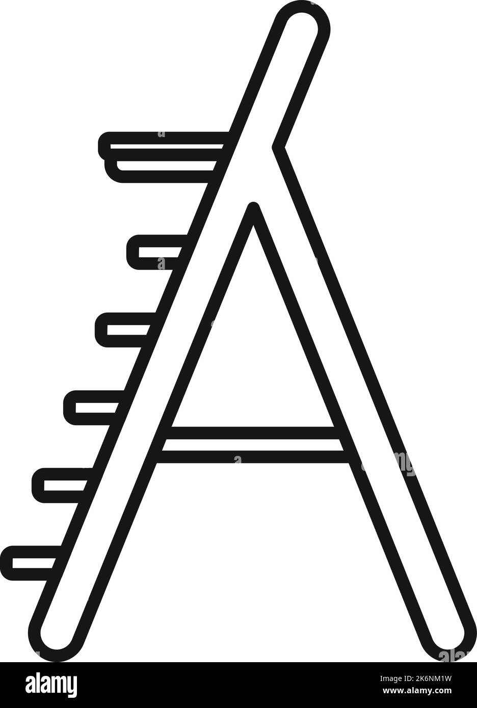 Staircase icon outline vector. Step ladder. Wooden metal Stock Vector ...