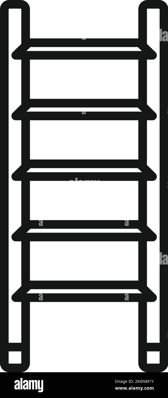 Safety ladder icon outline vector. Stair metal. Indoor worker Stock ...