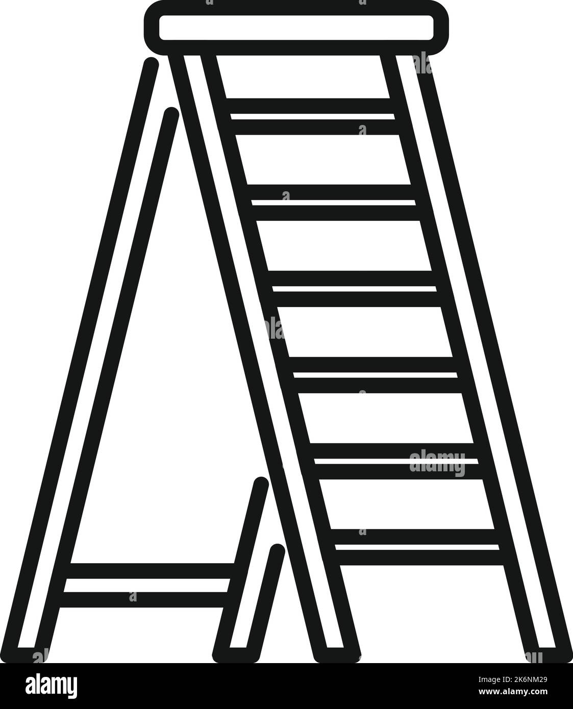 Household ladder icon outline vector. Step construction. Stair metal ...