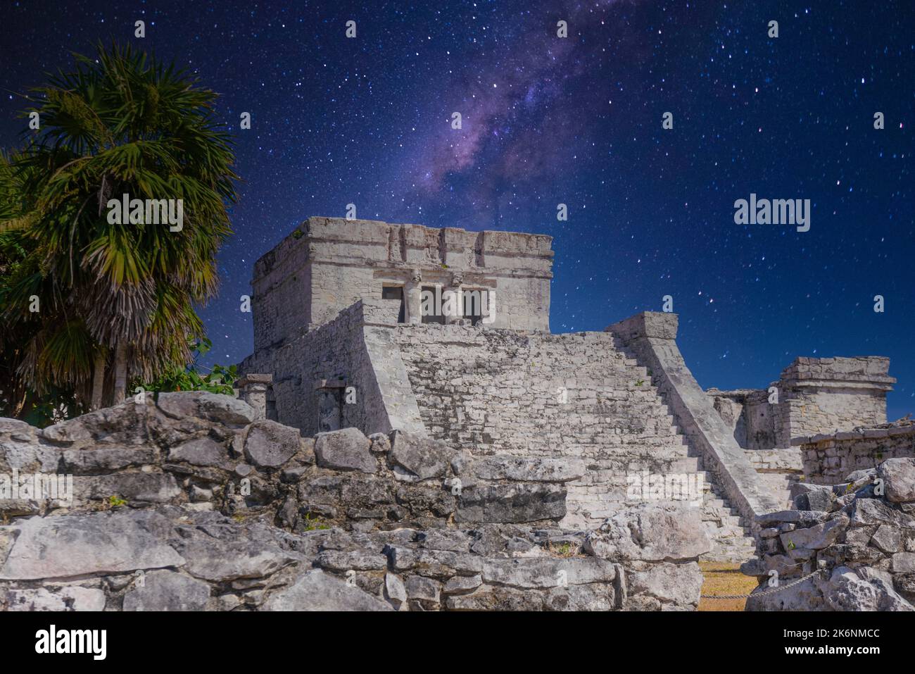 The castle, Mayan Ruins in Tulum, Riviera Maya, Yucatan, Caribbean Sea ...