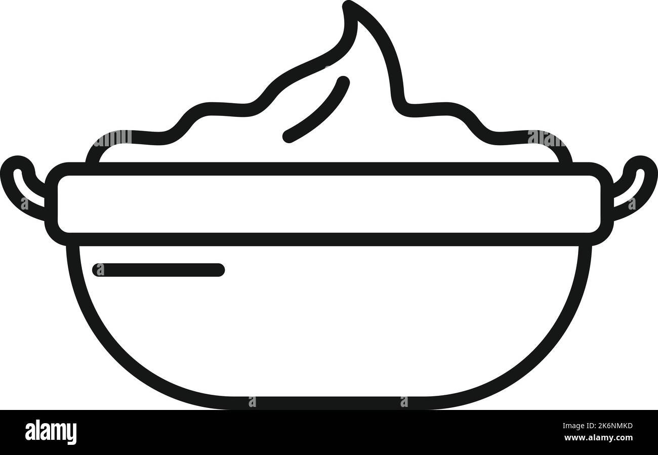 Mashed food icon outline vector. Mash potato. Bowl meal Stock Vector ...