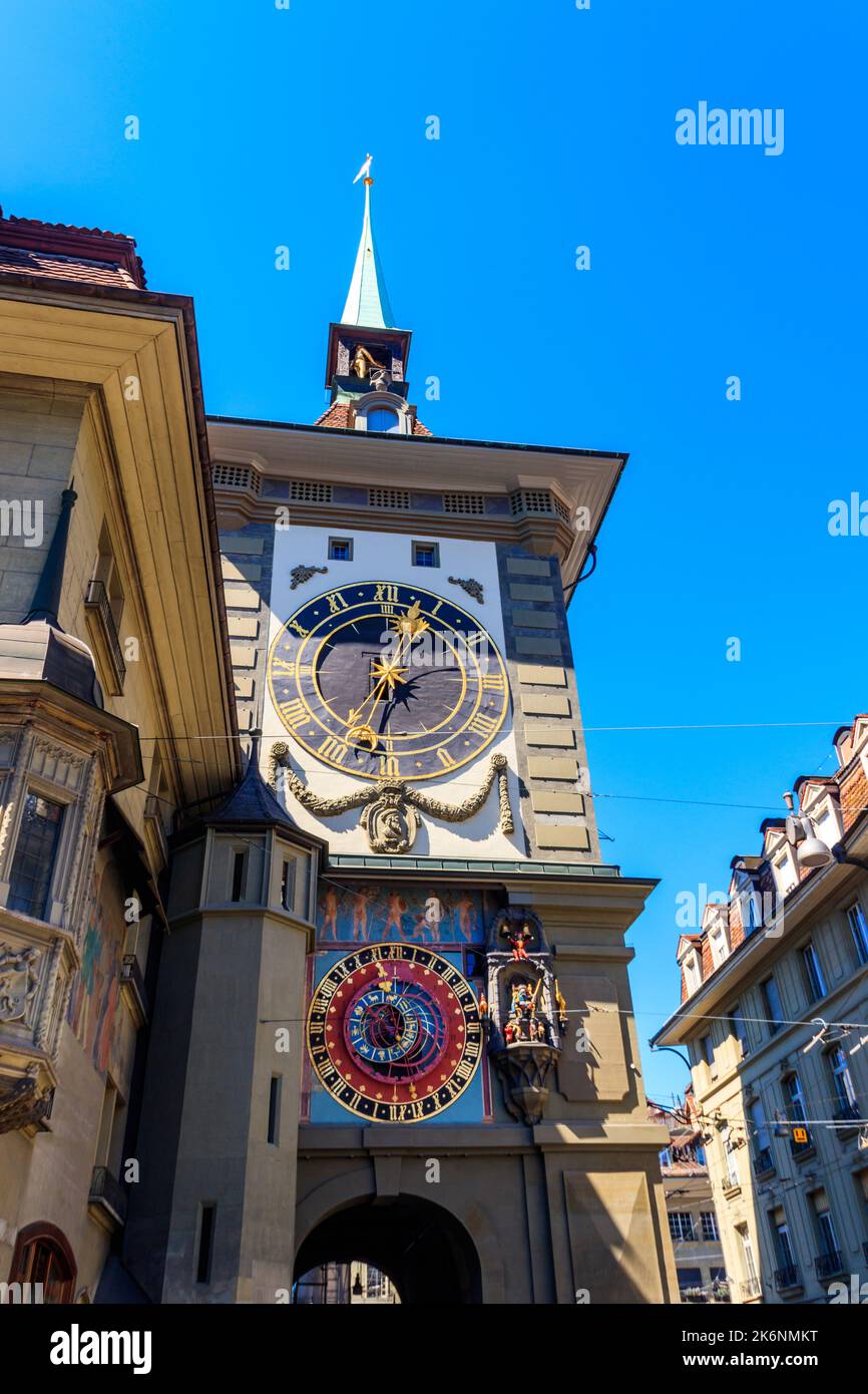Medieval Zytglogge clock tower in old city of Bern, Switzerland Stock ...