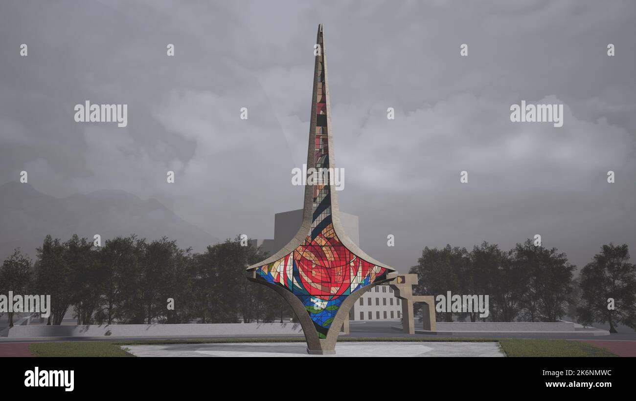 Damascene Sword Monument | نصب السيف الدمشقي, دمشق, سوريا Stock Photo ...