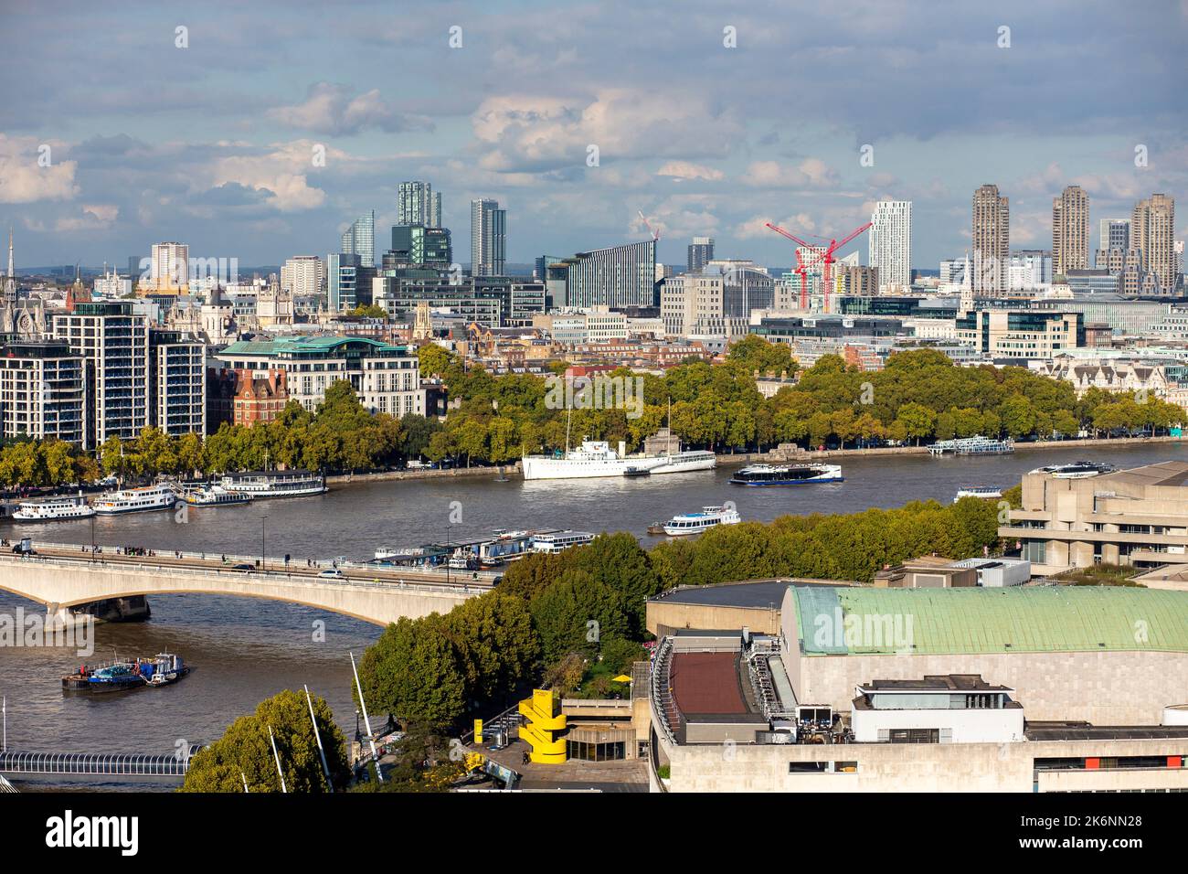 Views of the iconic City of London from the viewpoint of the London Eye ...