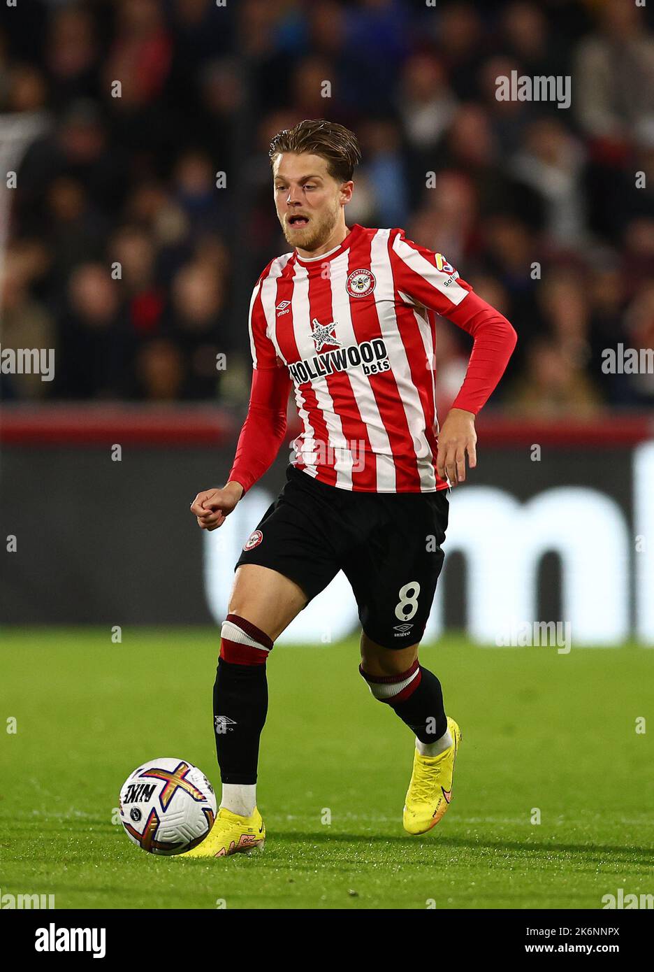 London, UK. 14th October 2022. Mathias Jensen of Brentford during the ...