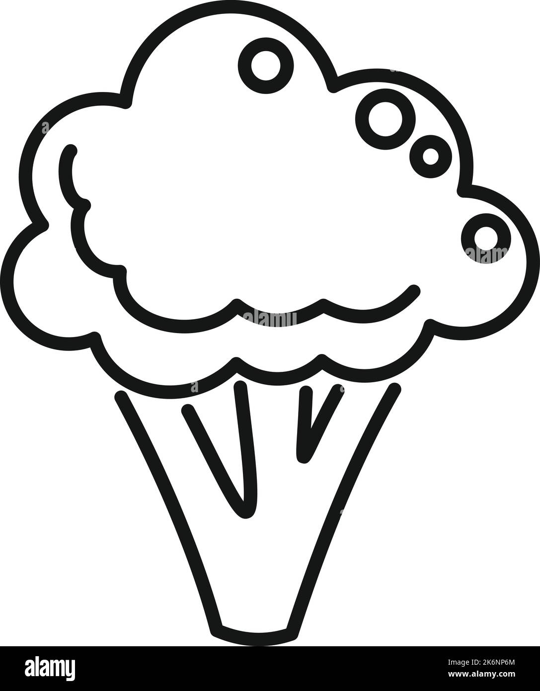 Broccoli icon outline vector. Vegetable cabbage. Vegetable food Stock ...