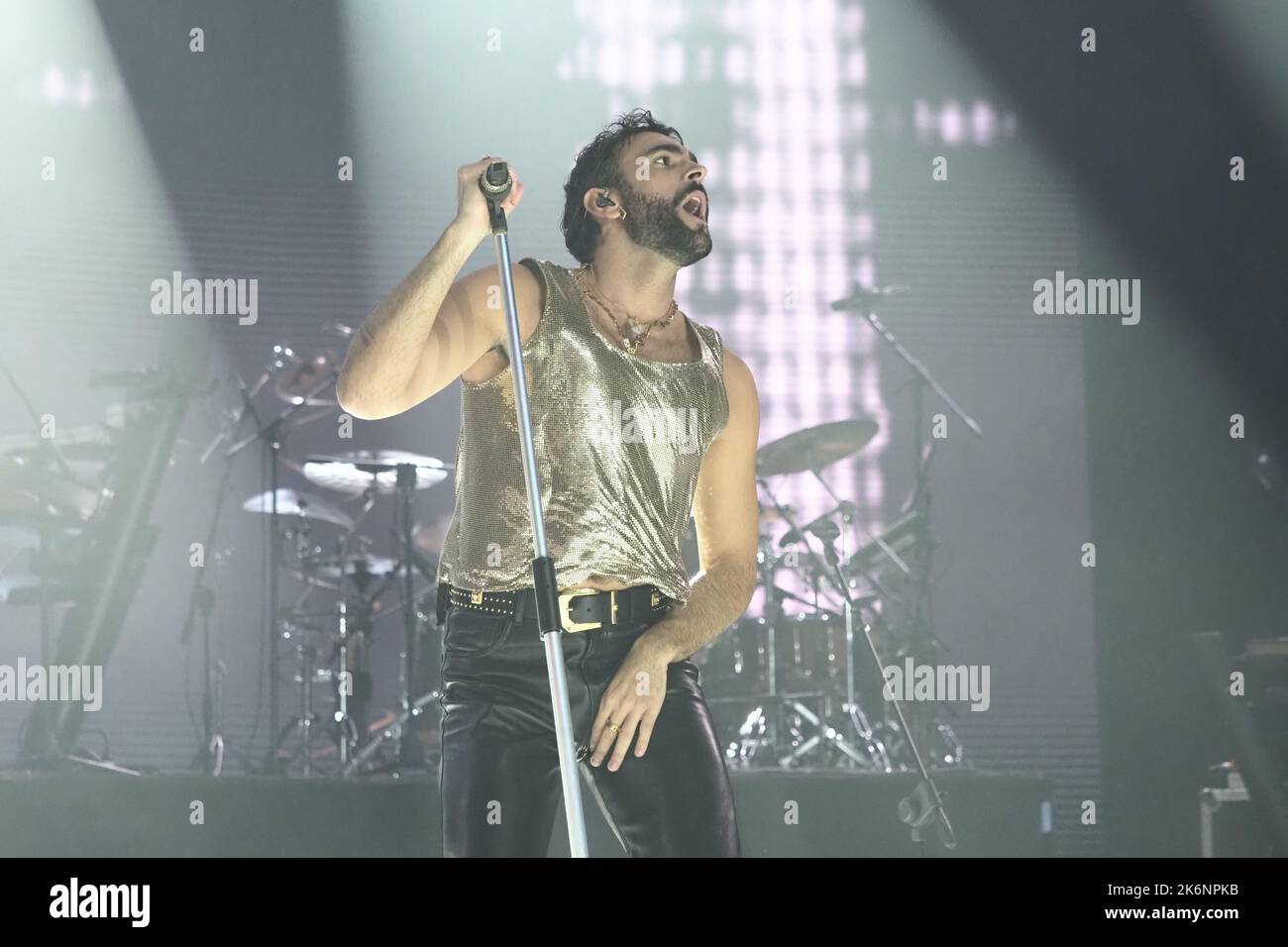 Italian singer Marco Mengoni during his performance in Bologna, Italy ...