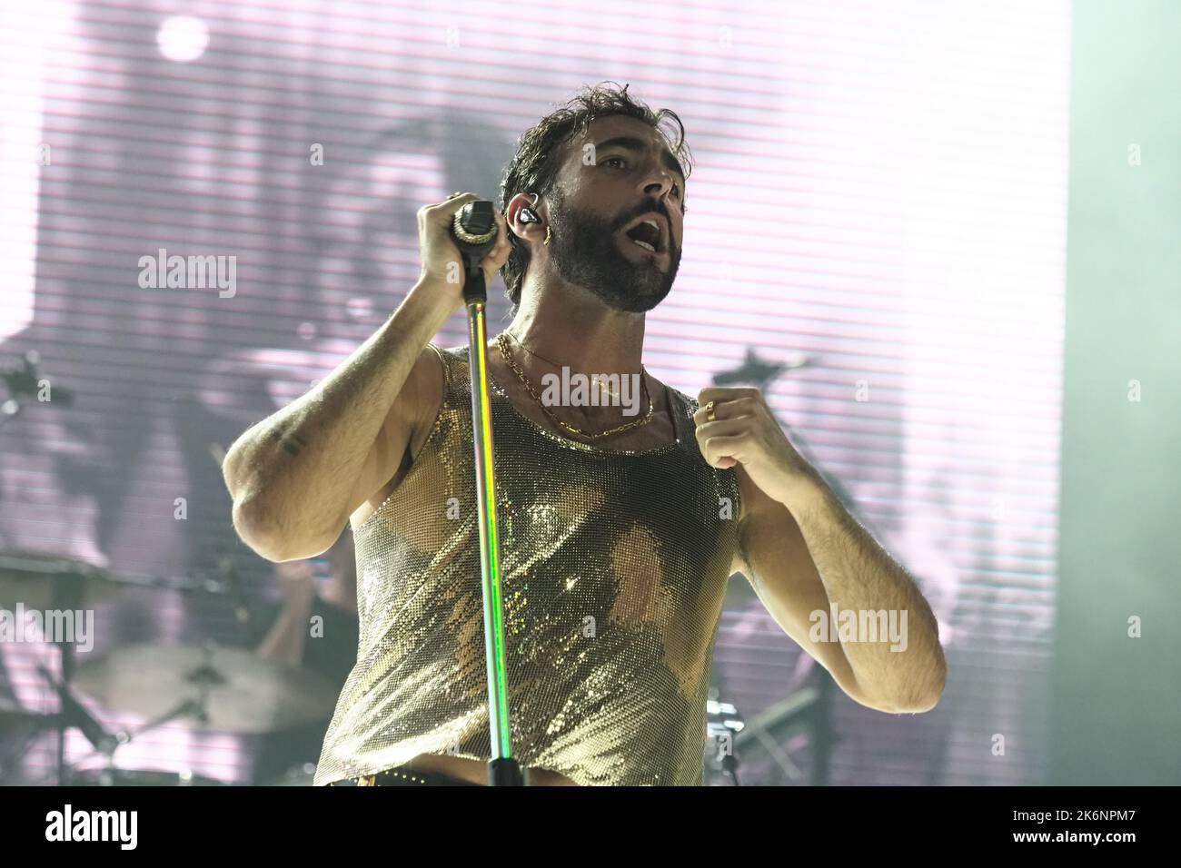 Italian singer Marco Mengoni during his performance in Bologna, Italy ...