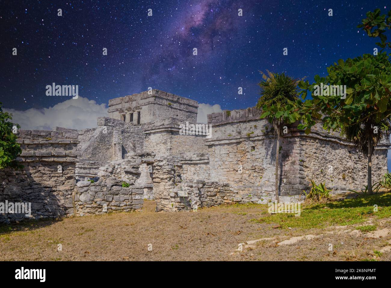 The castle, Mayan Ruins in Tulum, Riviera Maya, Yucatan, Caribbean Sea ...