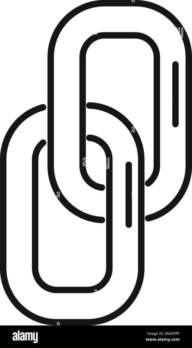 Hyperlink chain icon outline vector. Metal link. Computer internet ...