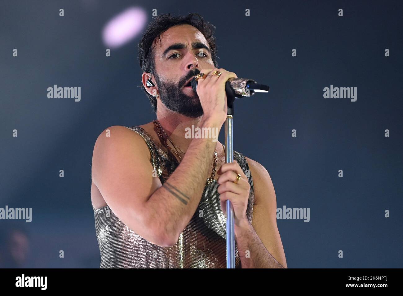 Marco Mengoni performing live at Unipol Arena in Bologna during the ...
