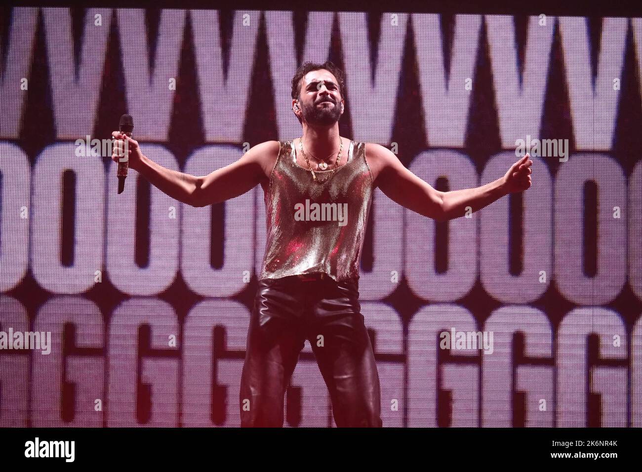Italian singer Marco Mengoni during his performance in Bologna, Italy ...