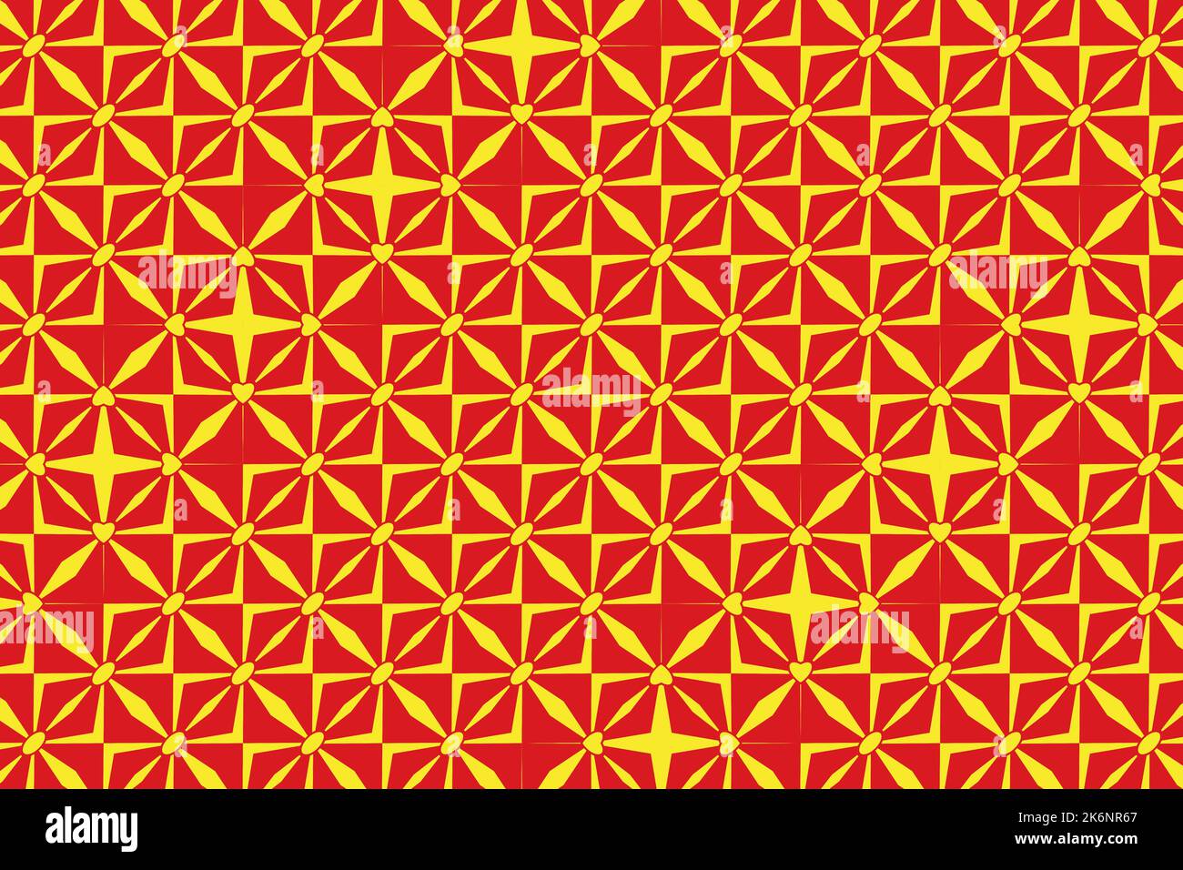 Geometric pattern in the colors of the national flag of North Macedonia ...