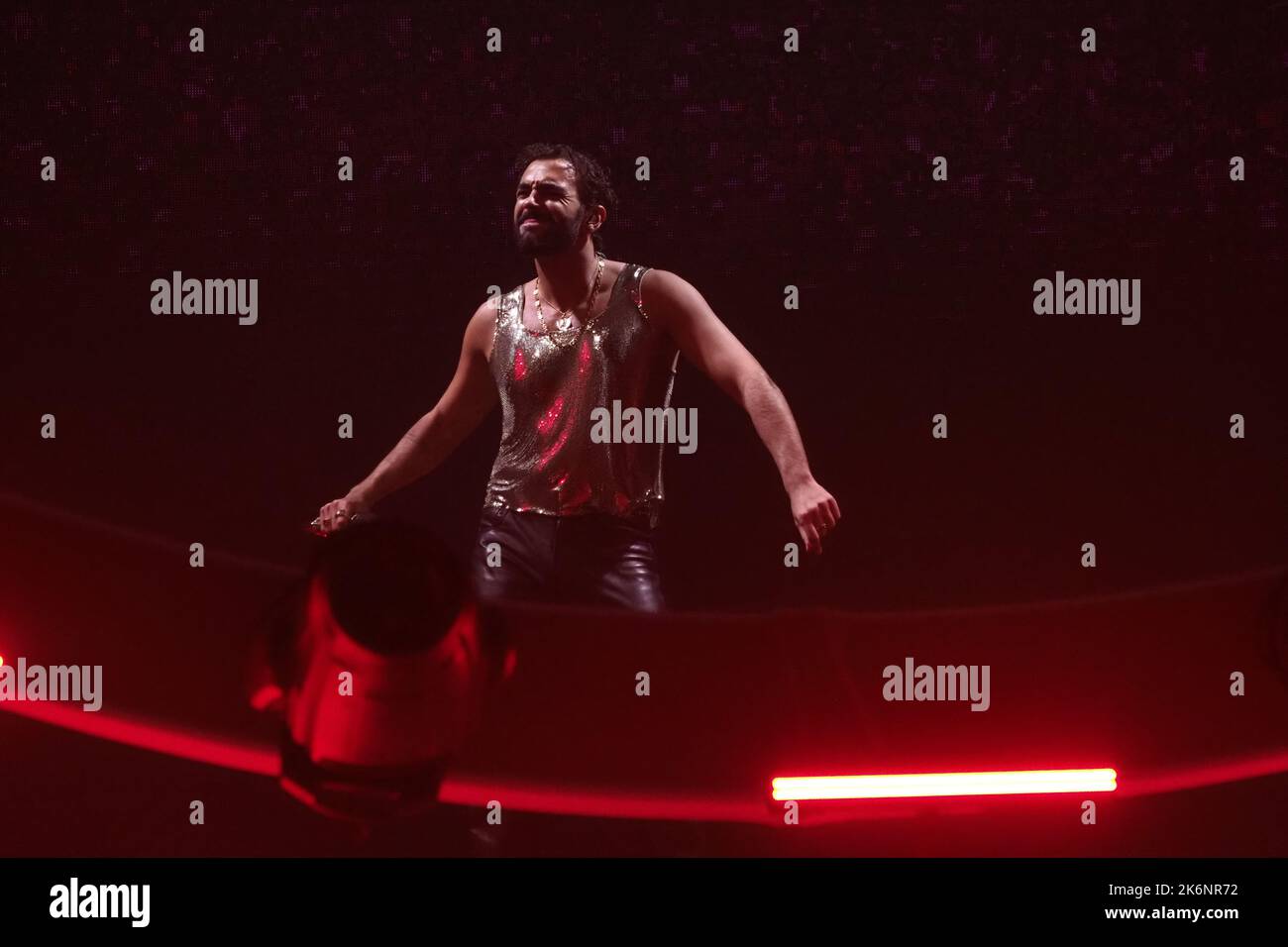 Italian singer Marco Mengoni during his performance in Bologna, Italy ...