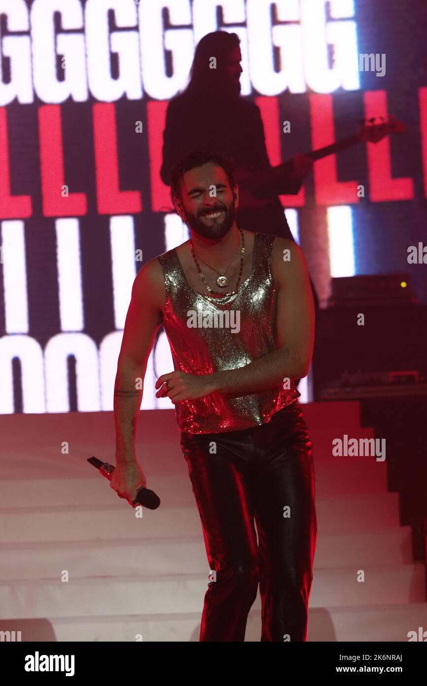 Italian singer Marco Mengoni during his performance in Bologna, Italy ...