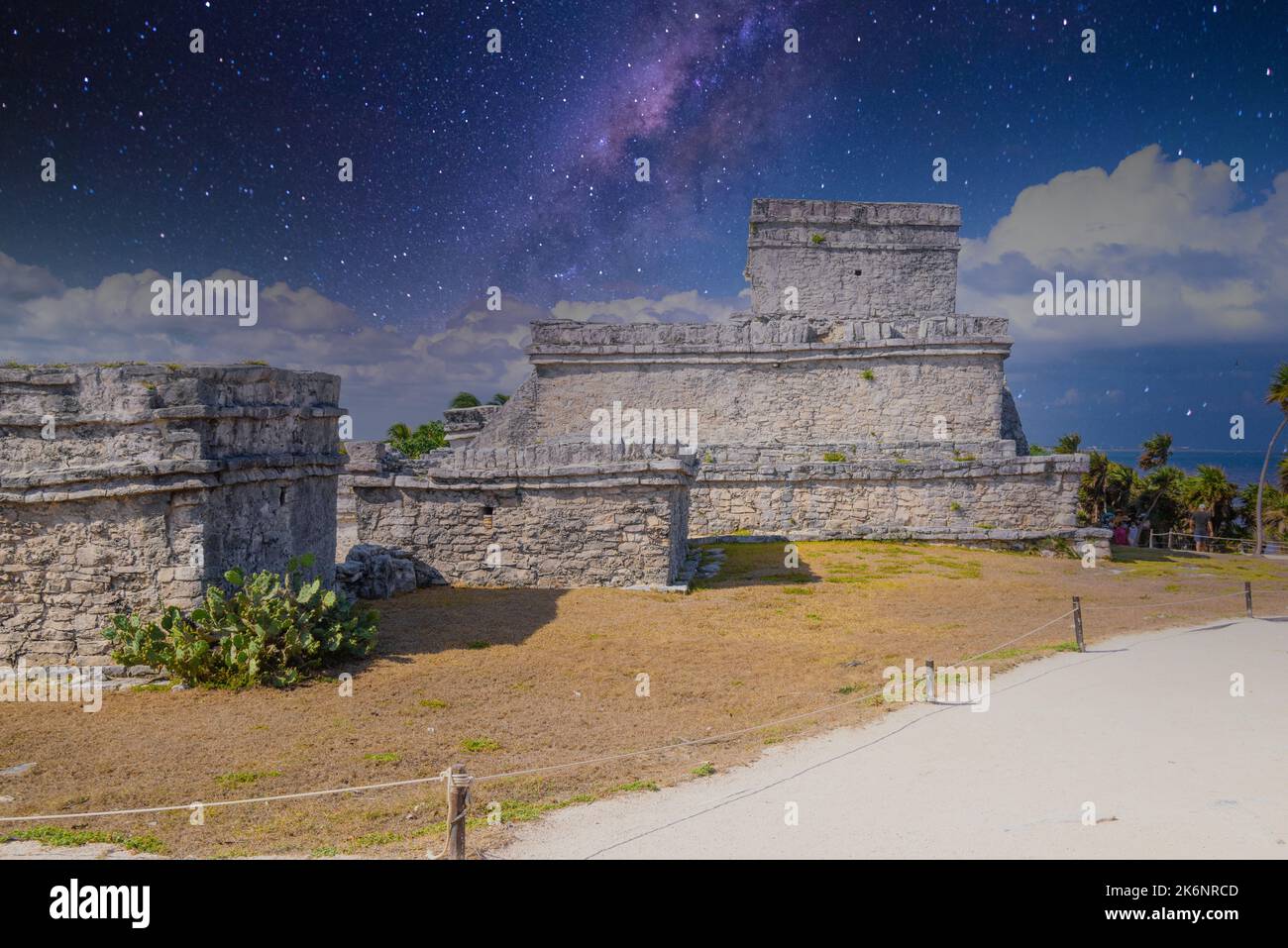 The castle, Mayan Ruins in Tulum, Riviera Maya, Yucatan, Caribbean Sea ...