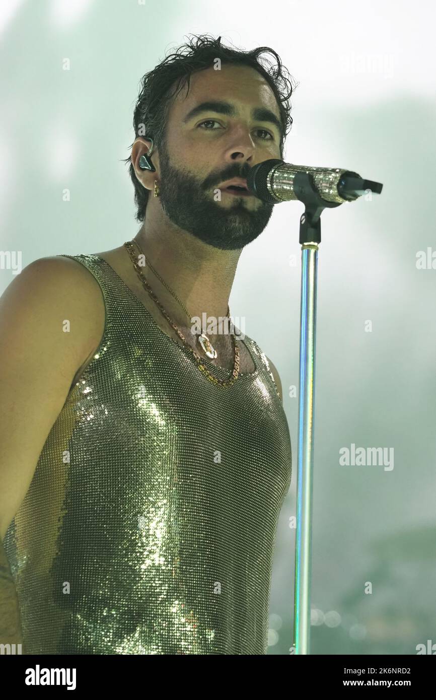 Italian singer Marco Mengoni during his performance in Bologna, Italy ...