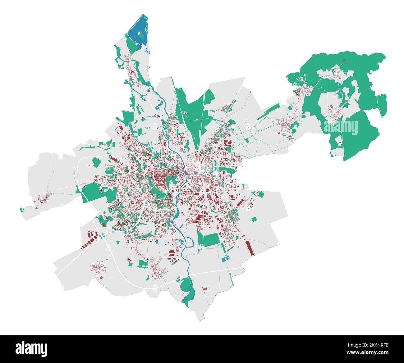 Brno vector map. Detailed map of Brno city administrative area ...